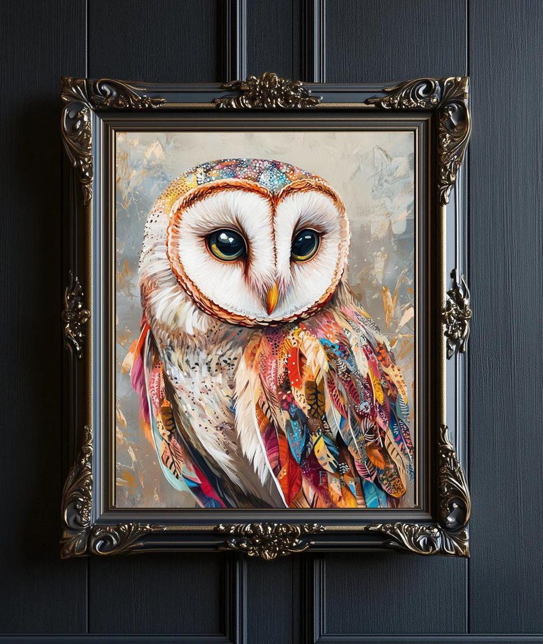 Barn Owl Poster: Colorful Feathered Bird Print, Nature Wall Art - Etsy