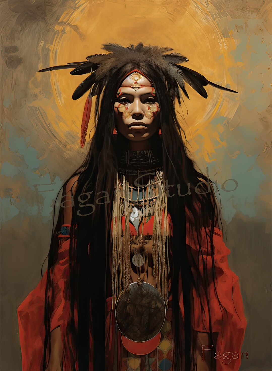 Digital Native American Contemporary Southwestern Style Image. Digital ...