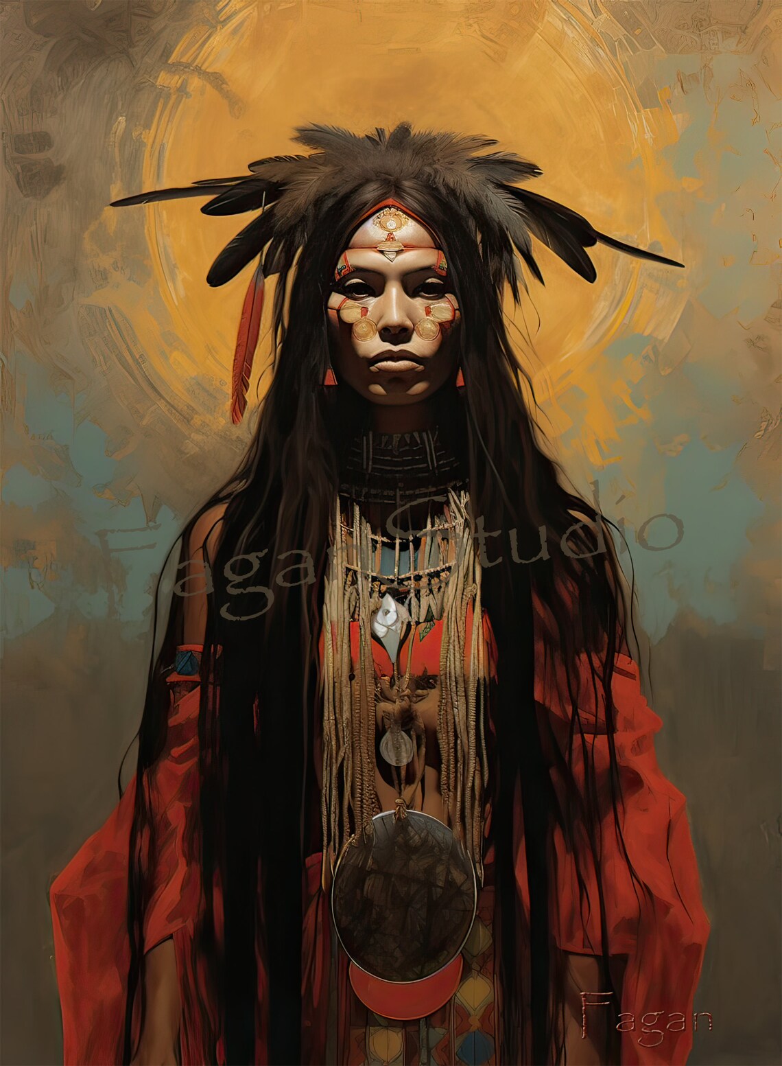 Digital Native American Contemporary Southwestern Style Image. Digital ...