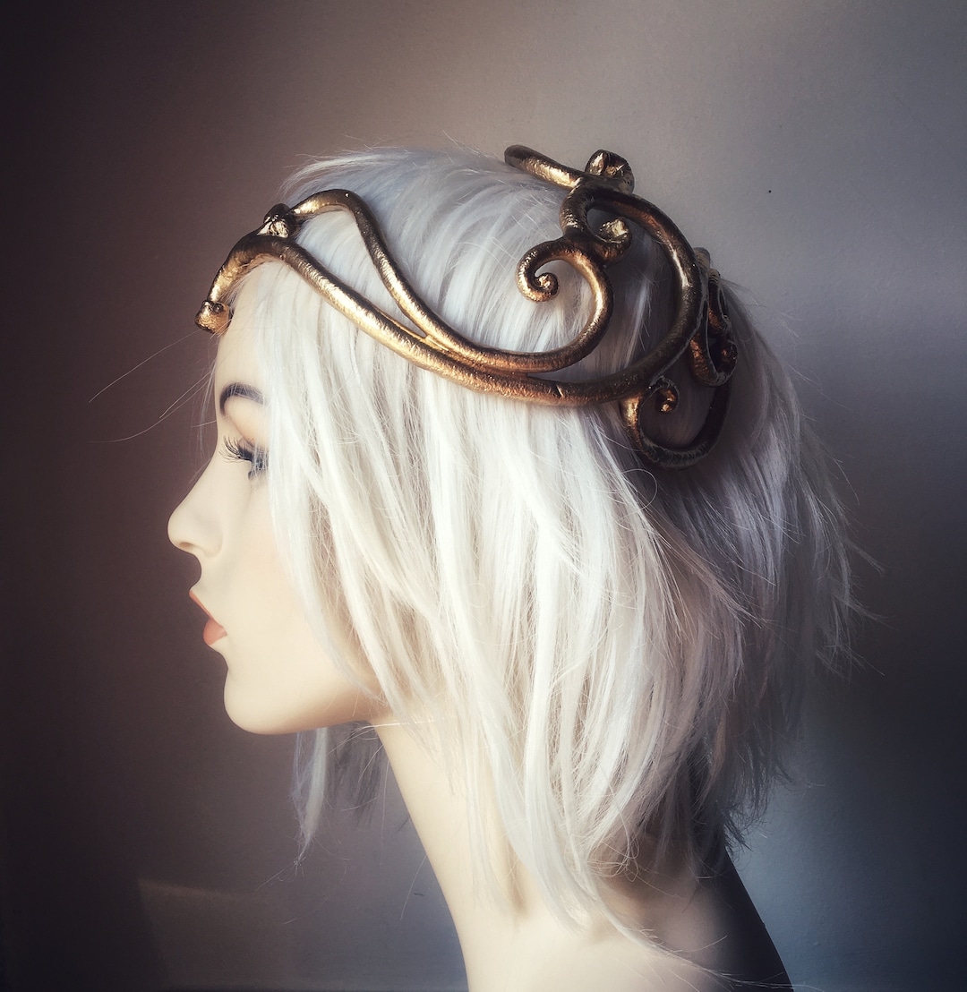 Gold Filigree Circlet, Fantasy Costume Bridal Wedding, Crown, Cosplay ...