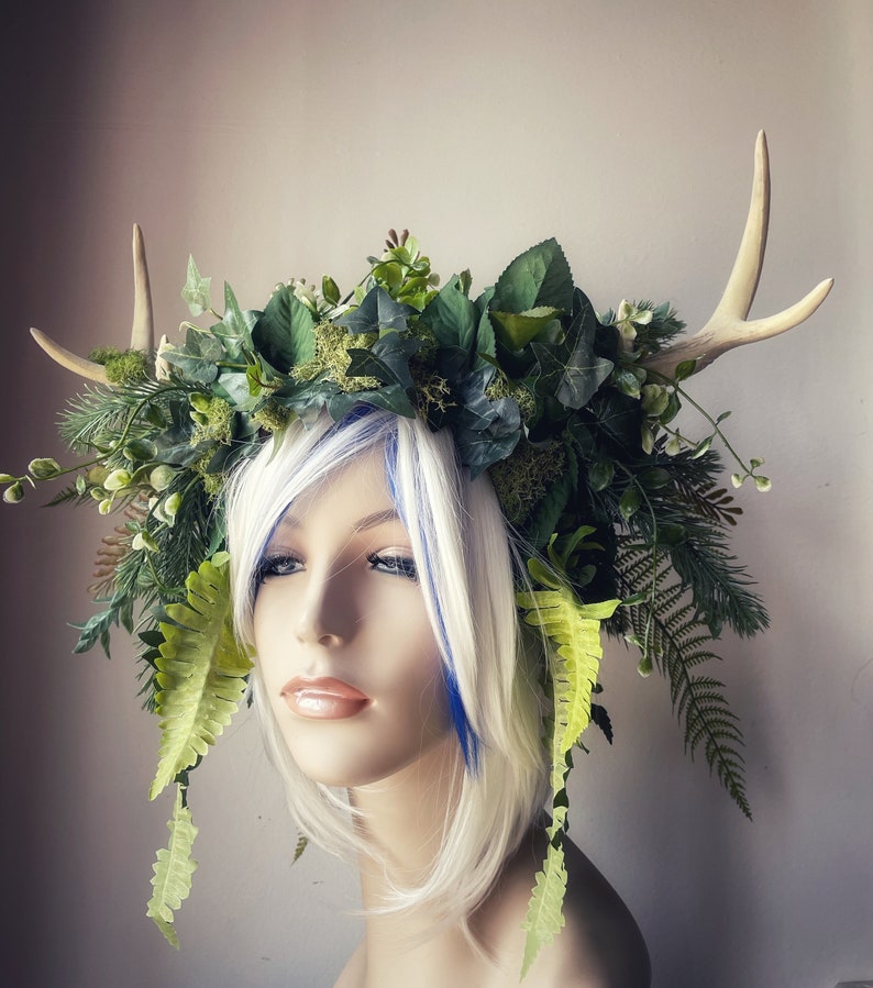 Forest Stag Headdress, Tree, Nature, Fantasy, Crown, Cosplay, Costume ...