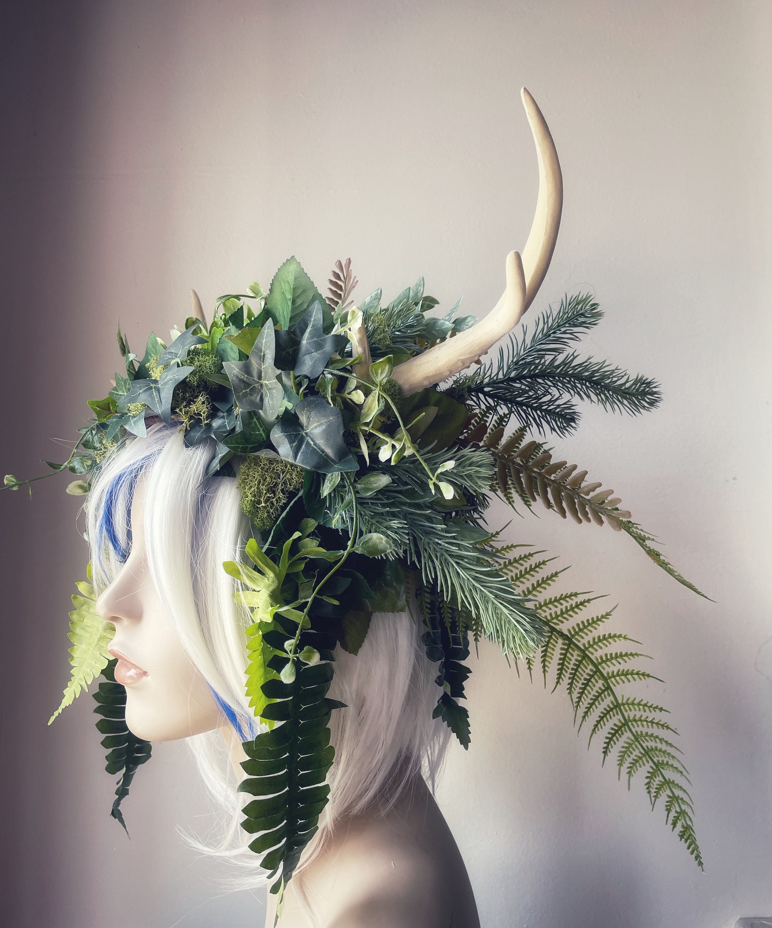 Forest Stag Headdress, Tree, Nature, Fantasy, Crown, Cosplay, Costume ...