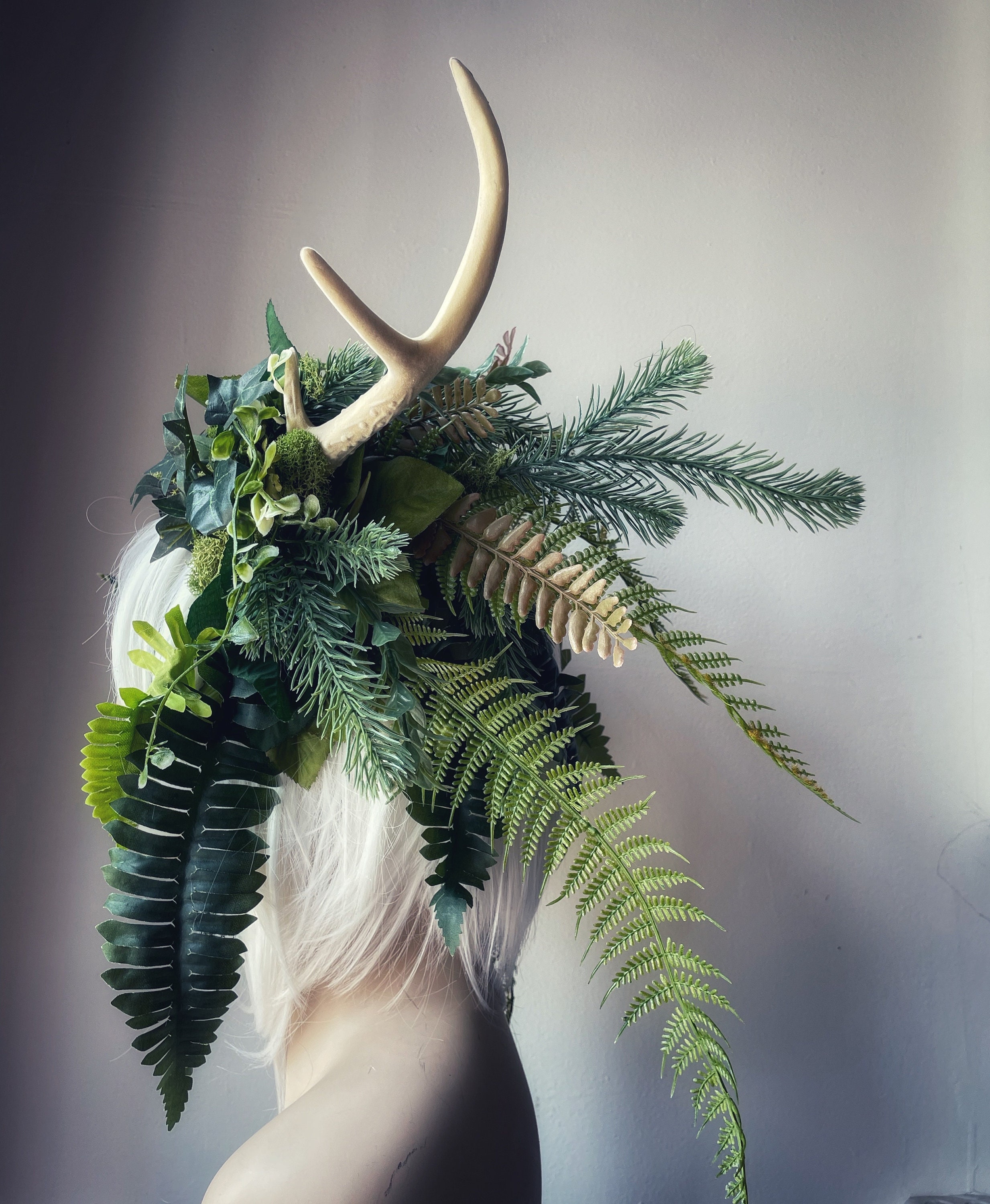 Forest Stag Headdress, Tree, Nature, Fantasy, Crown, Cosplay, Costume ...
