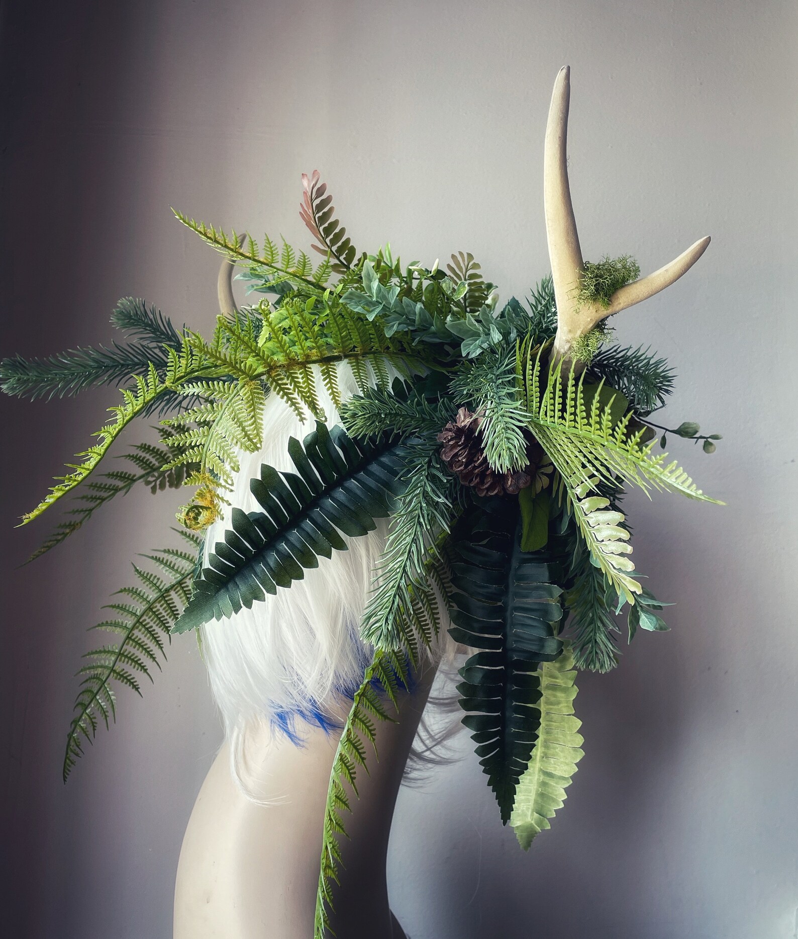 Forest Stag Headdress, Tree, Nature, Fantasy, Crown, Cosplay, Costume ...