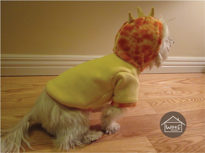 Dog Clothes - Yellow Yoshi Hoodie With Spike - Etsy