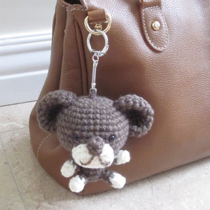 Keychain Toy - Teddy the Brown Bear Crochet Key Ring - Etsy