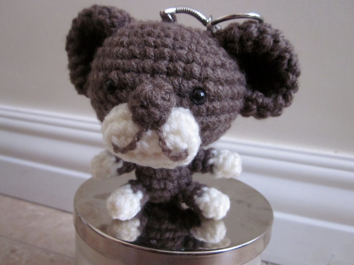 Keychain Toy Teddy the Brown Bear Crochet Key Ring - Etsy