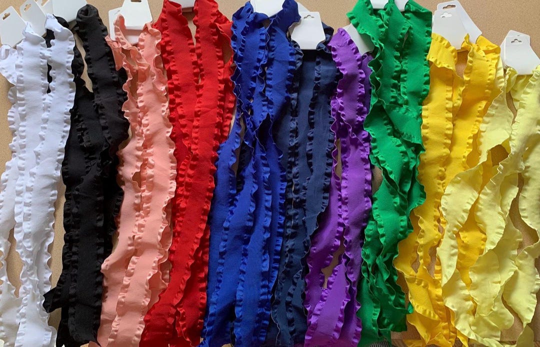 Bundle of 5 Double Ruffle Ponytail Strips - Etsy