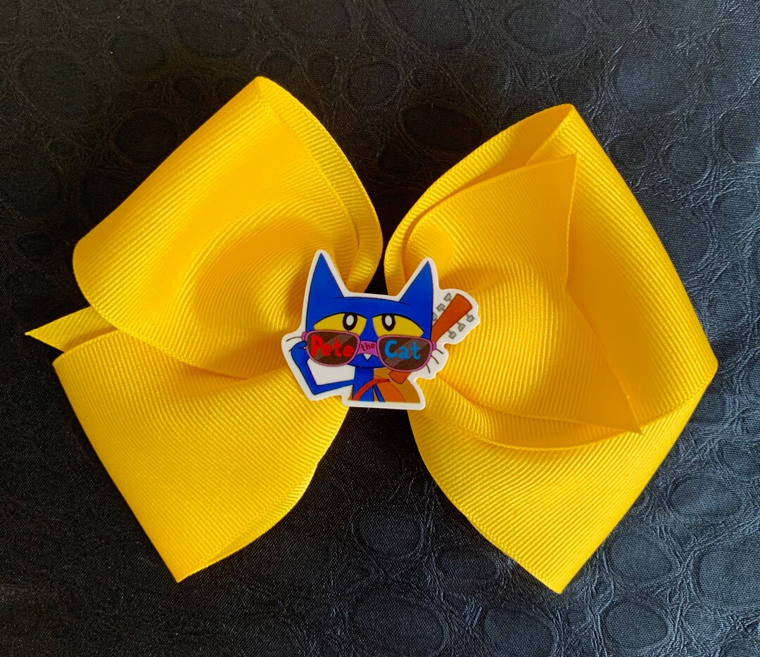 Pete the Cat Hair Bow 5” - Etsy