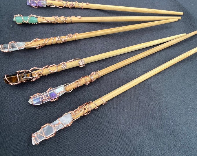 Crystal Wand, Handmade Wand, Magic Crystal Wand, Wicca Wand, Crystal ...