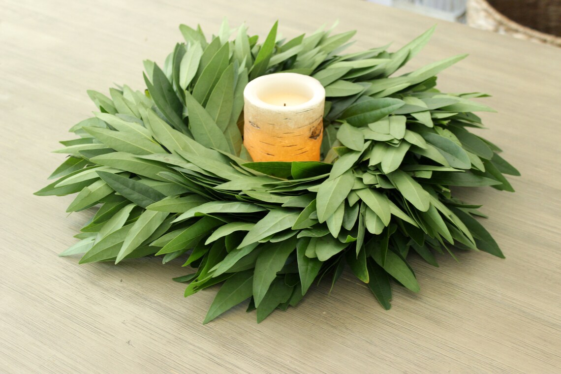 Fresh Handmade Bay Leaf Wreath 12 Greenery Wreath for - Etsy