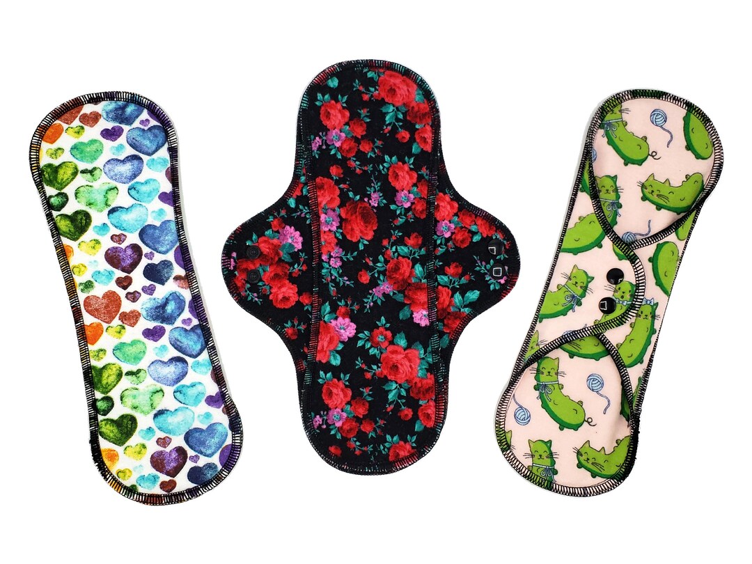 Reusable Cloth Pad - Maxi Pad for Heavy Flow - Cotton Flannel - 12" to ...