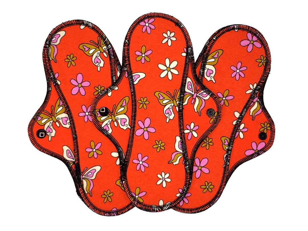 Reusable Menstrual Cloth Pads, Leakproof Cotton Flannel Period Pads ...