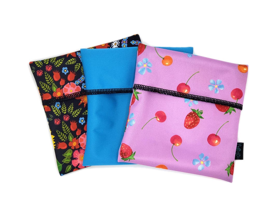 Cloth Pad Wrappers, Leakproof Wet Bag for Reusable Pads up to 14 ...