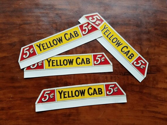 Four Yellow Cab 5 Cent Cigar Box Labels. Gold Accents. Smoking | Etsy