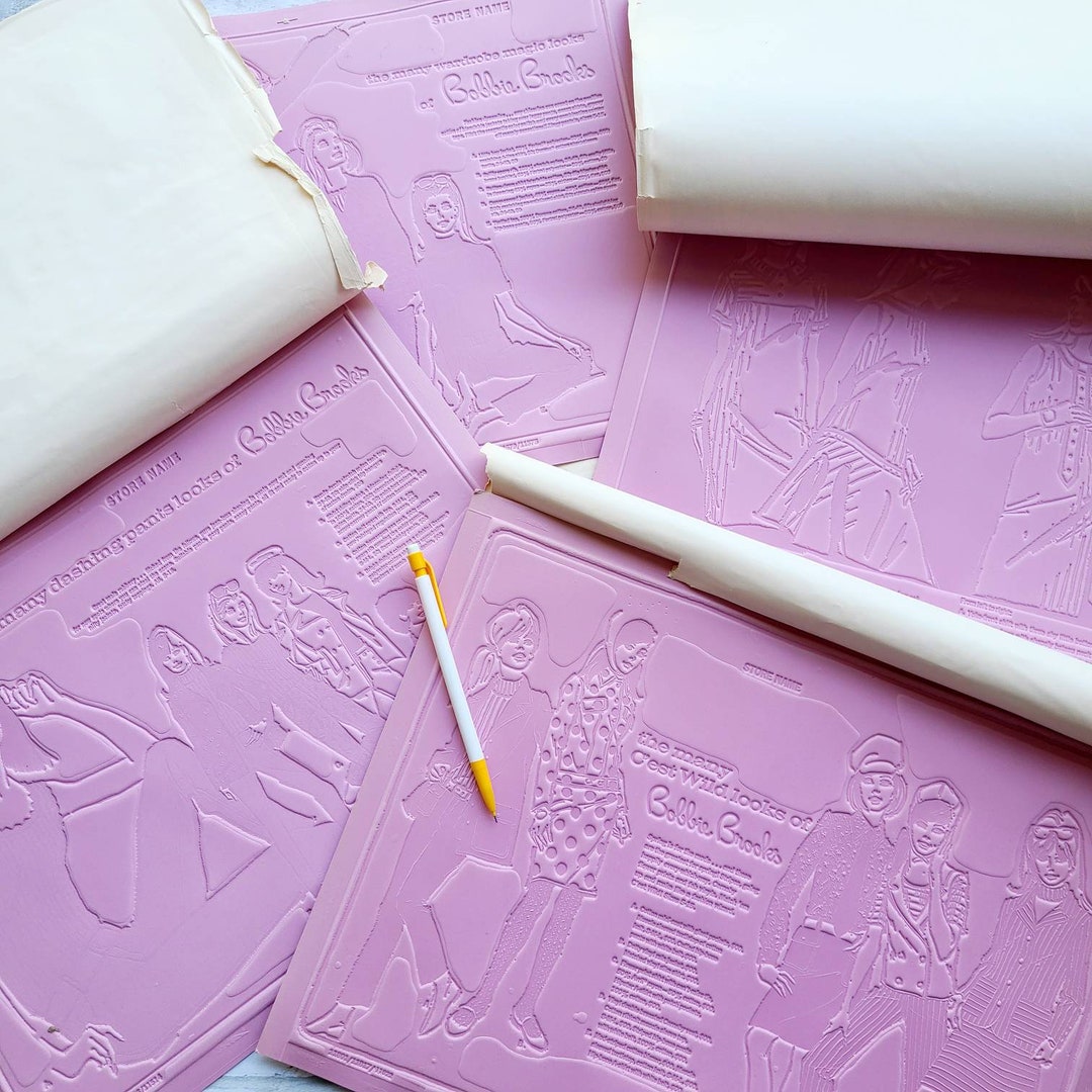 FOUR Bobbie Brooks Large Printing Mats for Newspaper Ads. 1960s. Frame ...