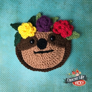 CROCHET PATTERN, PDF, Boho Sloth, Applique, Crochetbyvicky - Etsy