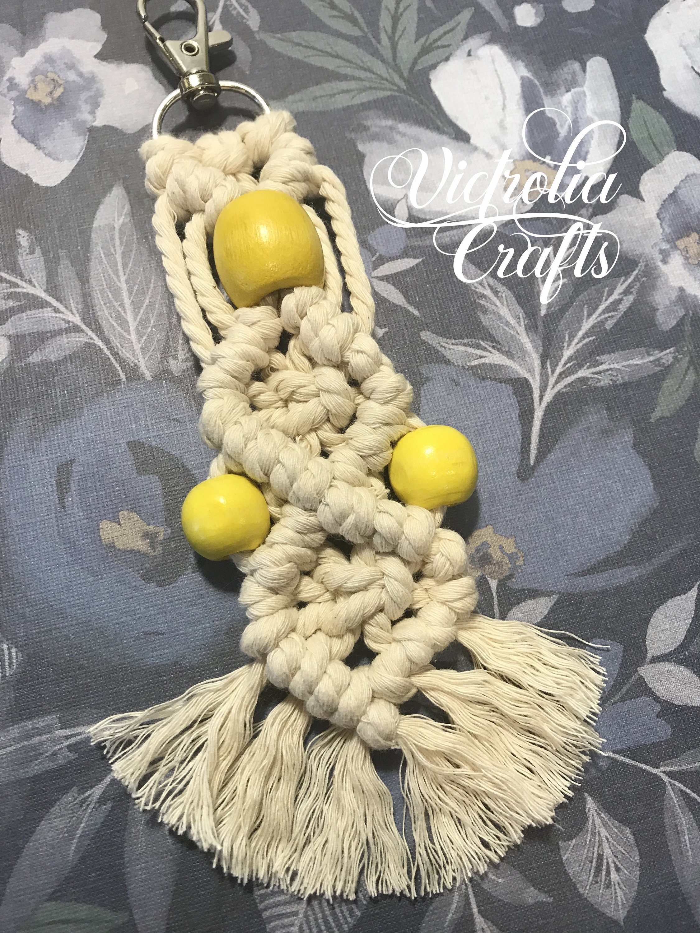 Macrame Keychain Macrame Key Fob Macrame Purse Fob Macrame Accessory