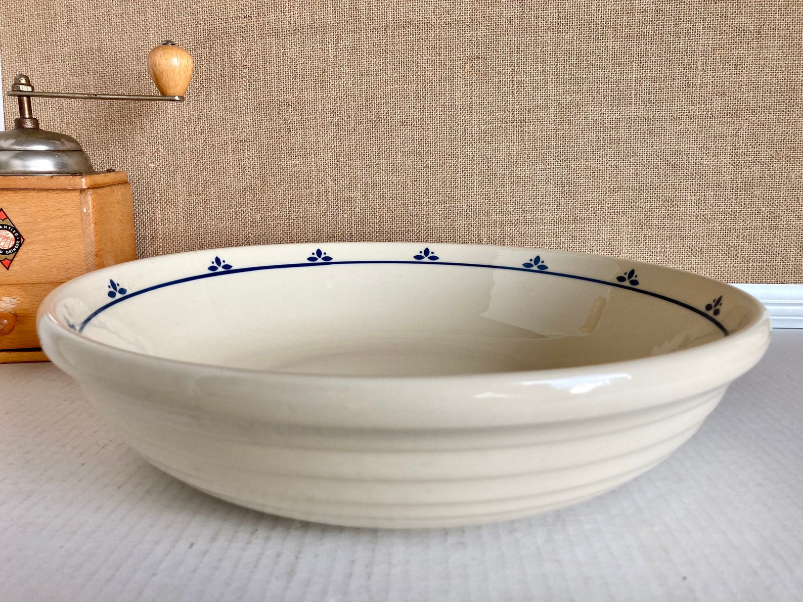 Large 13 Vintage Roseville Pottery Grooved Bowl/pottery - Etsy