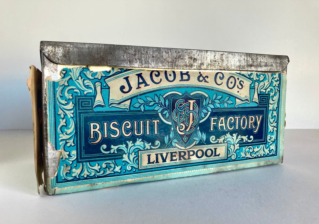 Vintage British Biscuit Tin Jacob & Co's Biscuit Factory Yorkie Puff ...