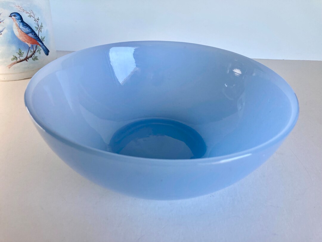 Vintage Delphite Blue Glass Serving Bowl 8 Inches Diameter Vegetable ...