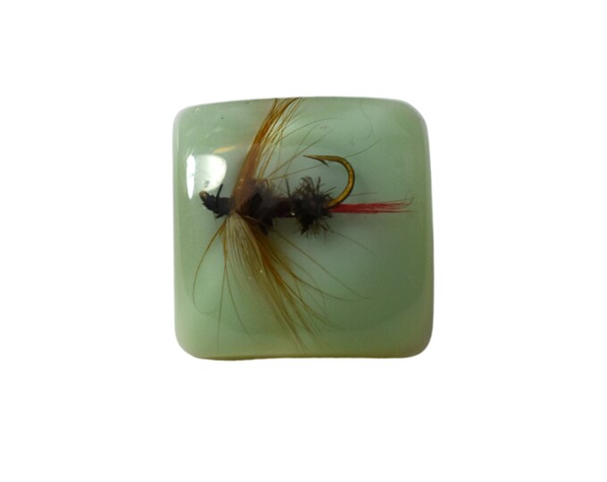 Vintage Bolo Slide Mid Century Lucite Old Fishing Lure Inlay Jade Green ...