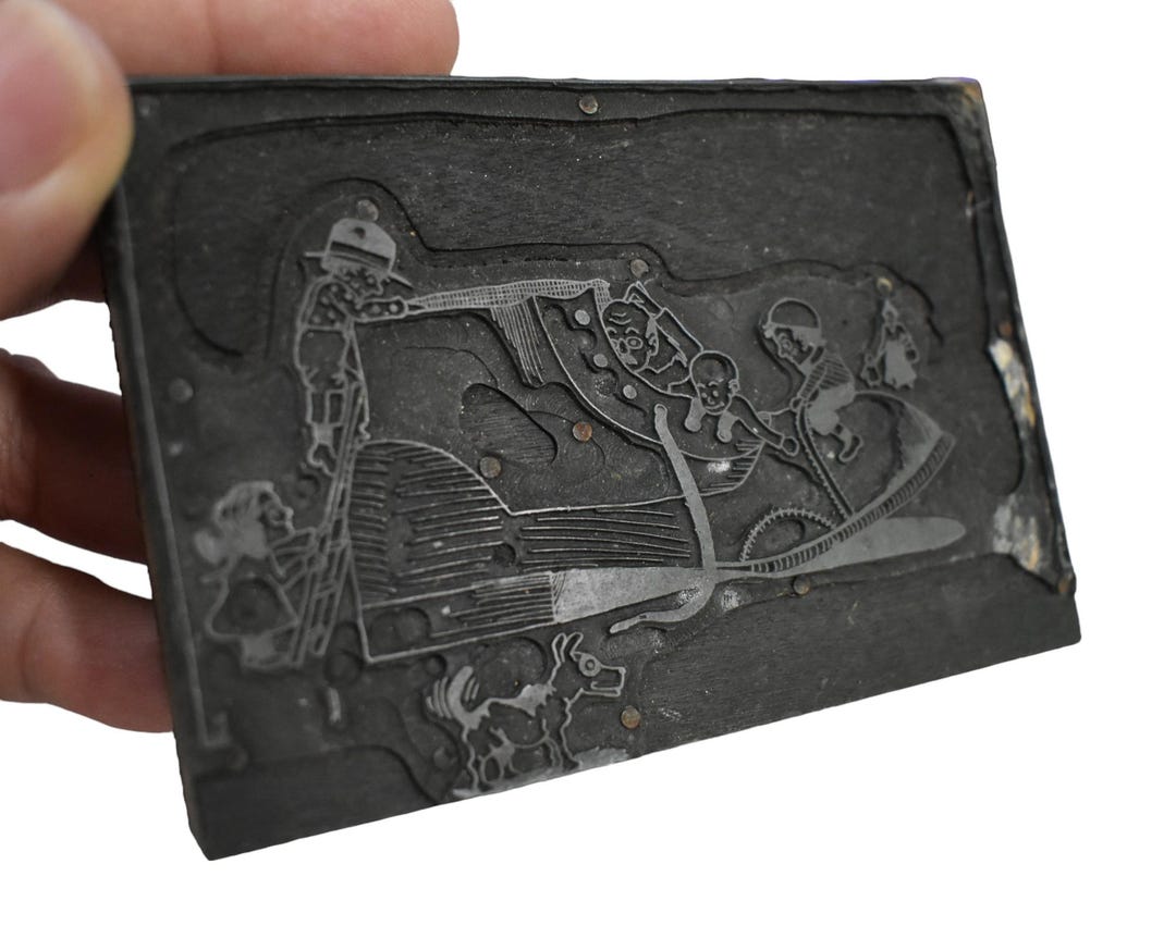 Vintage Printers Block Novelty Old Woman Who Lived in A Shoe Mother ...