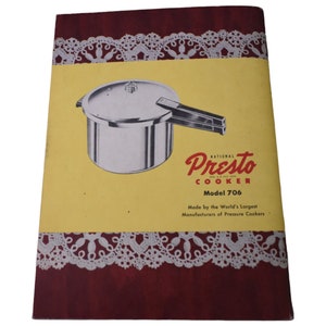 Vintage Users Manual 50s Presto Pressure Cooker Instruction Guide ...