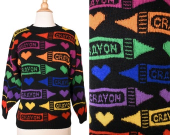 80s Crayon Sweater - Etsy