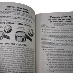 Vintage Users Manual 50s Presto Pressure Cooker Instruction Guide ...