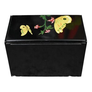 Vintage Japanese Lacquerware 80s Lacquer Black Novelty Butterfly Design ...