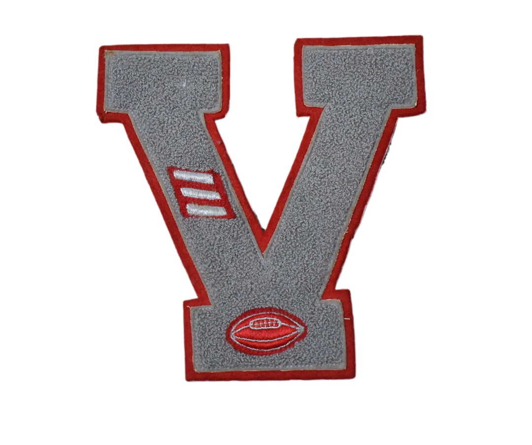 Vintage Varsity Letter 50s Gray Wool Chenille Red Embroidered Junior 3 ...