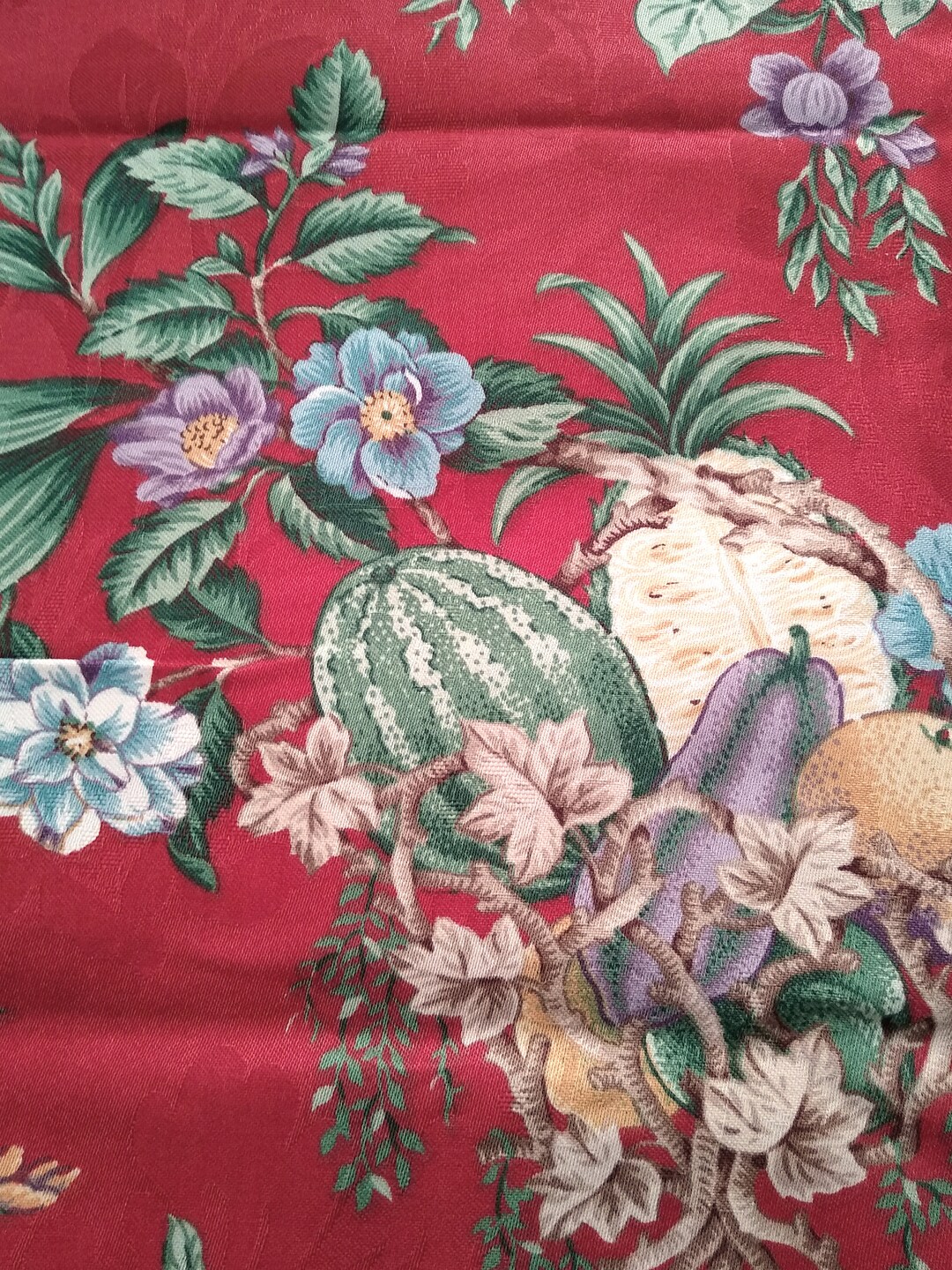 Vintage Braemore Chinoiserie Fabric Lush Fruit Floral Asian Lantern ...