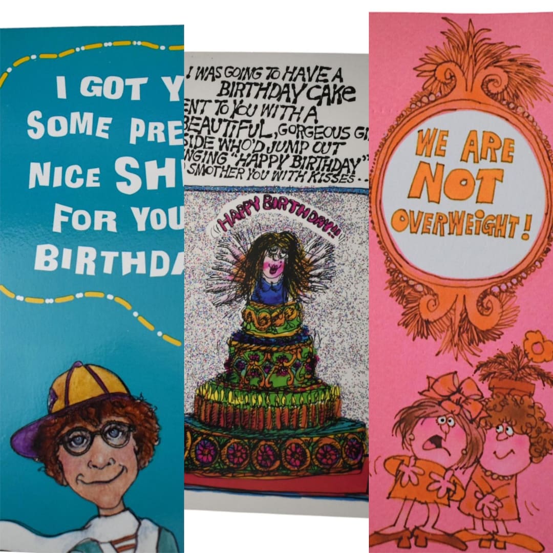Vintage Cards Lot 70s 80s Novelty Risque Crude Satire Birthday ...