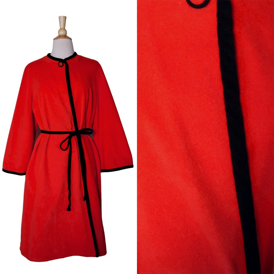Vintage 60s Robe 70s Vanity Fair Siren Red Black Hollywood Regency ...
