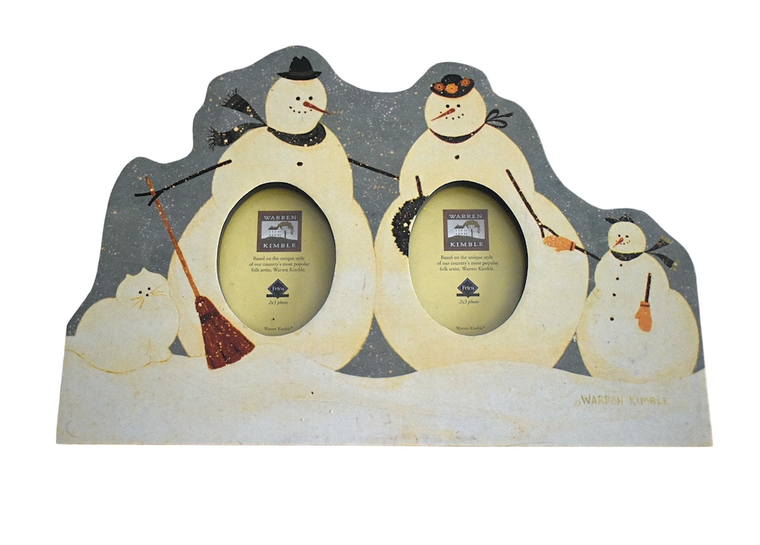 Vintage Warren Kimble 90s Deadstock Americana Holiday Snowmen Christmas ...