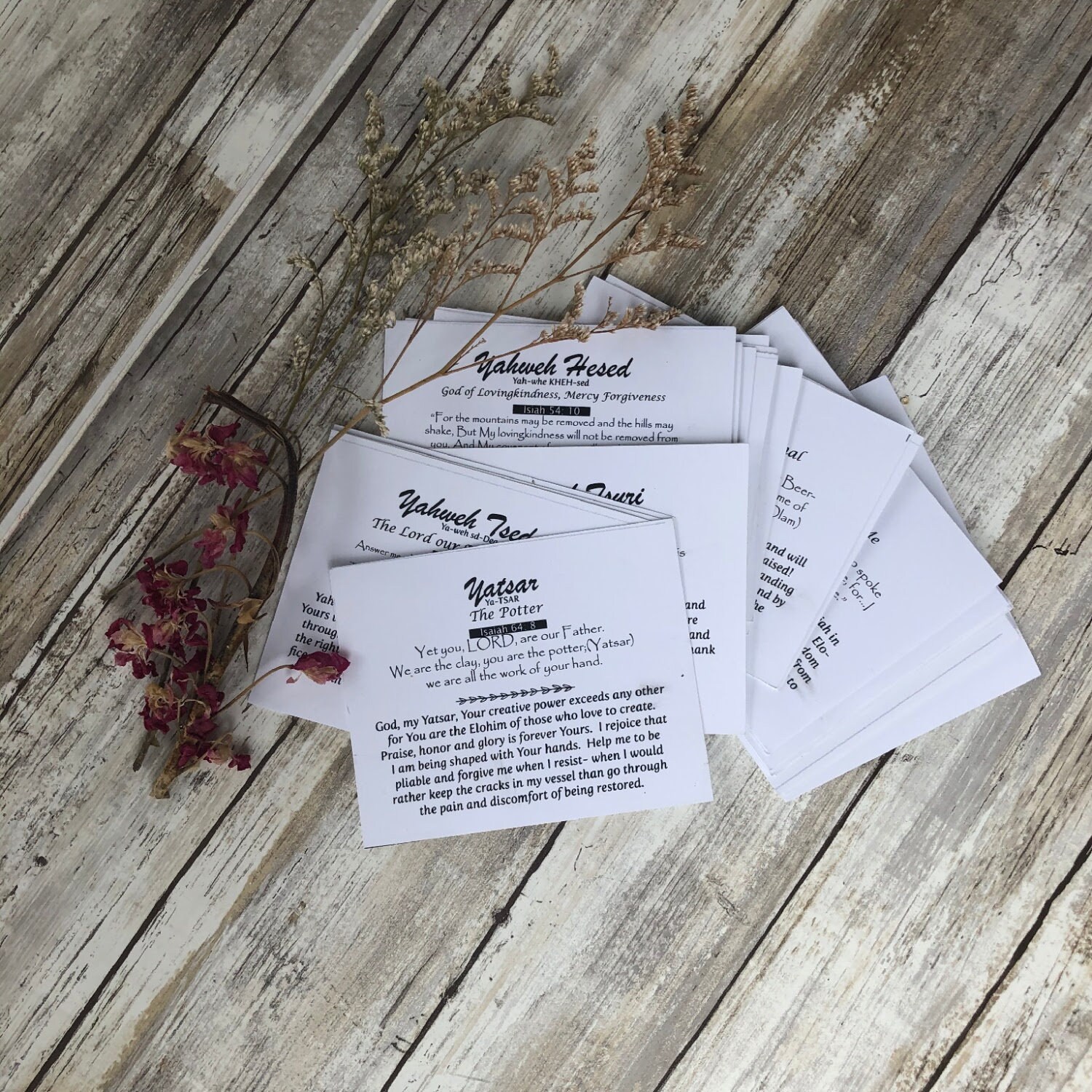 Names of God Prayer Cards - Etsy