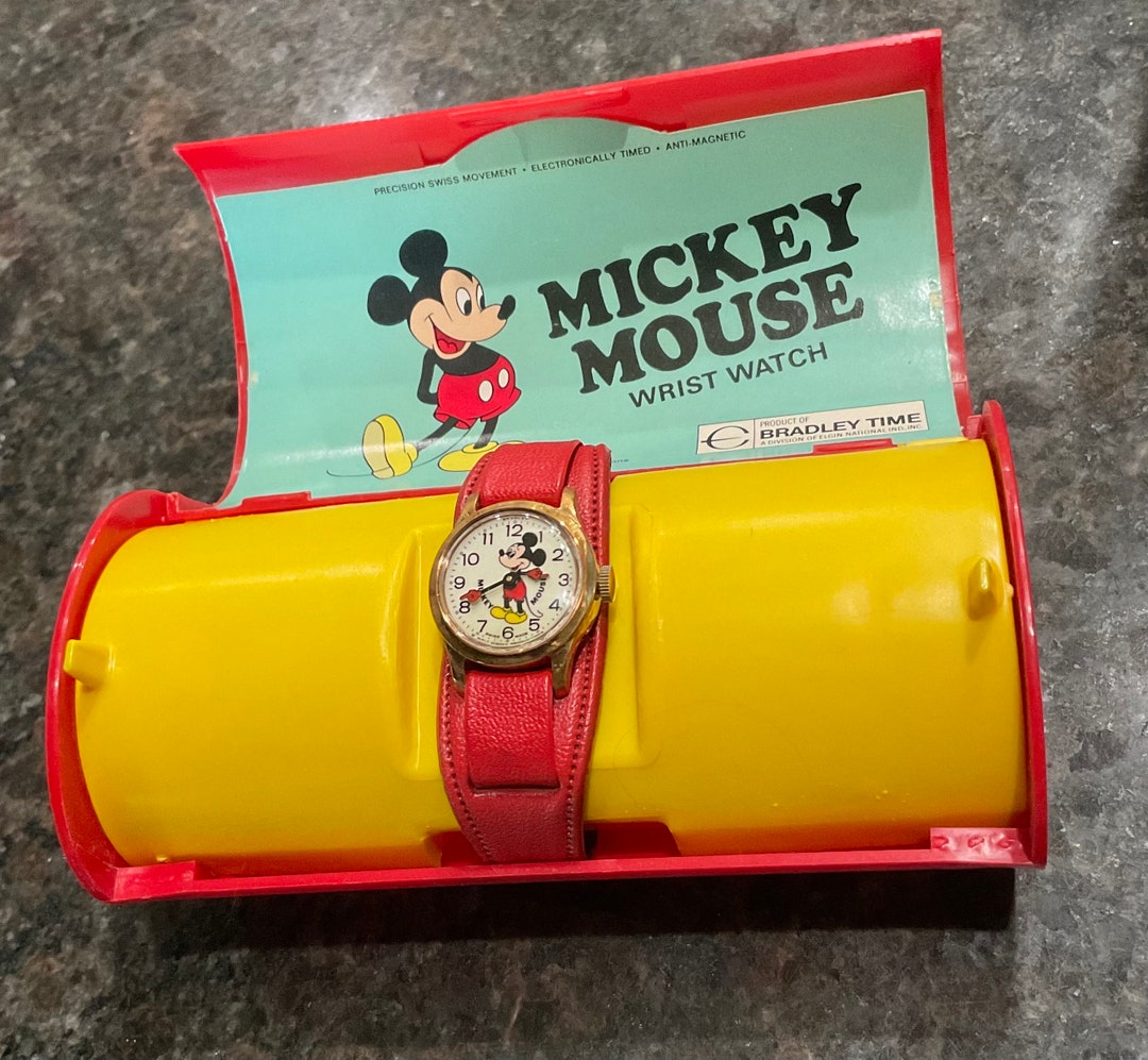 1970s Mickey Mouse Wrist Watch by Bradley Time - Etsy