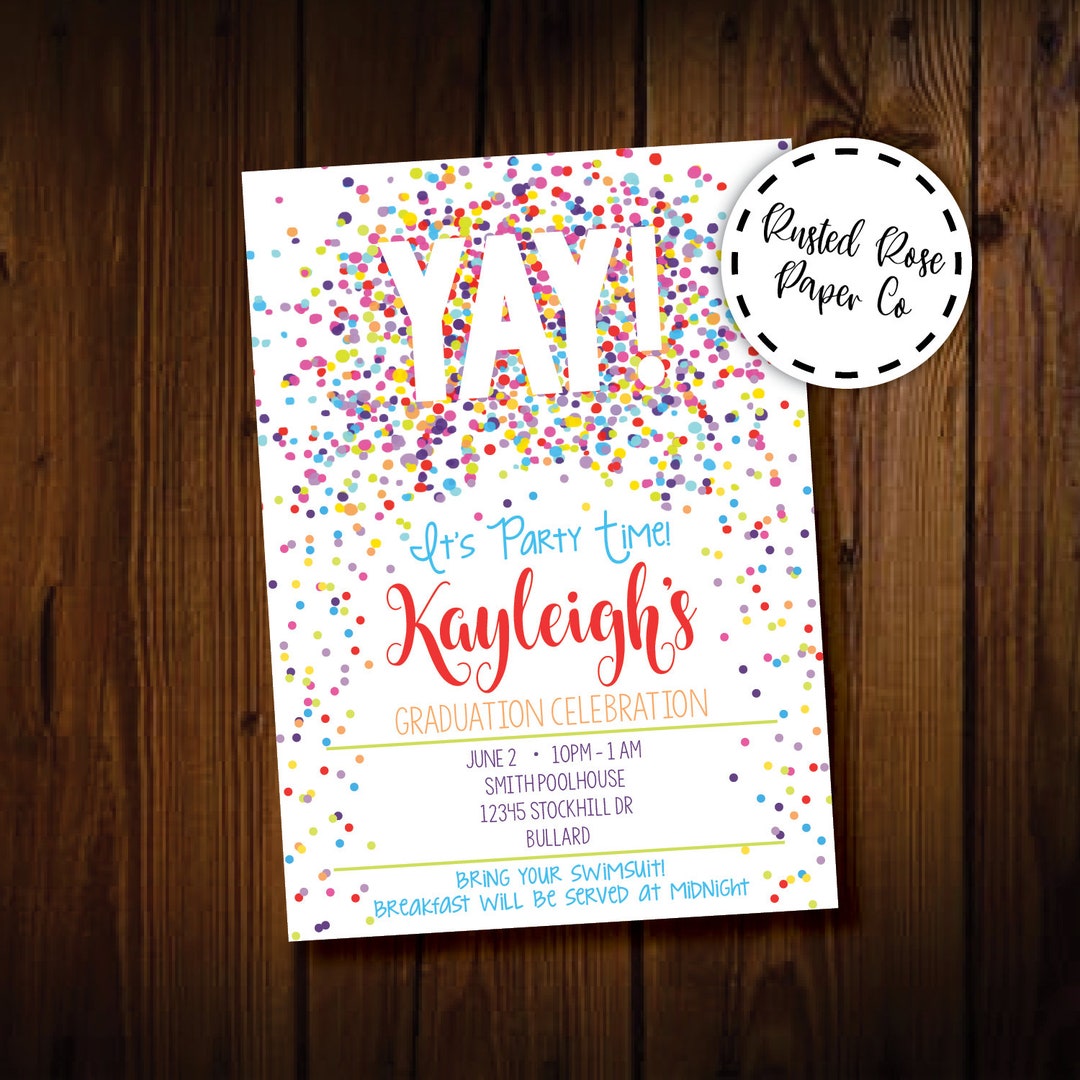 Printable Graduation Celebration Party Invitation High School - Etsy