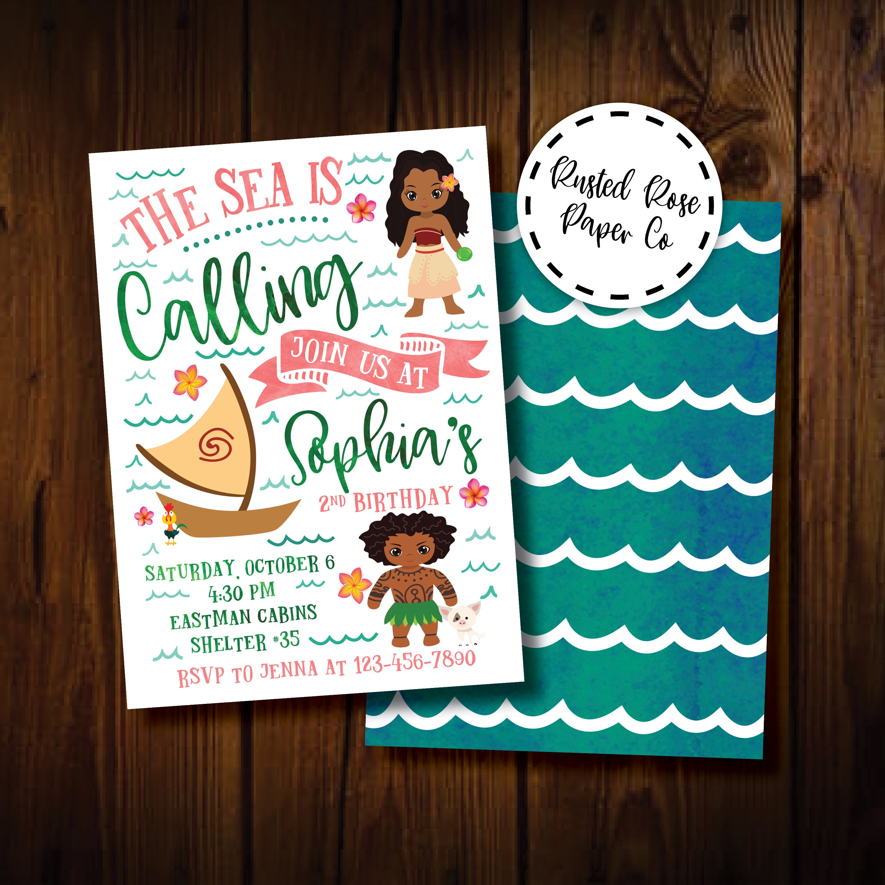 Invitación de cumpleaños de Moana Invitación a la fiesta de - Etsy México