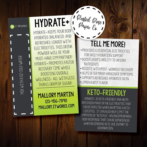 Printable It Works Global Keto Coffee Sample Cards Digital - Etsy