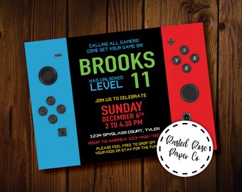 Gaming Birthday Invitation - Etsy