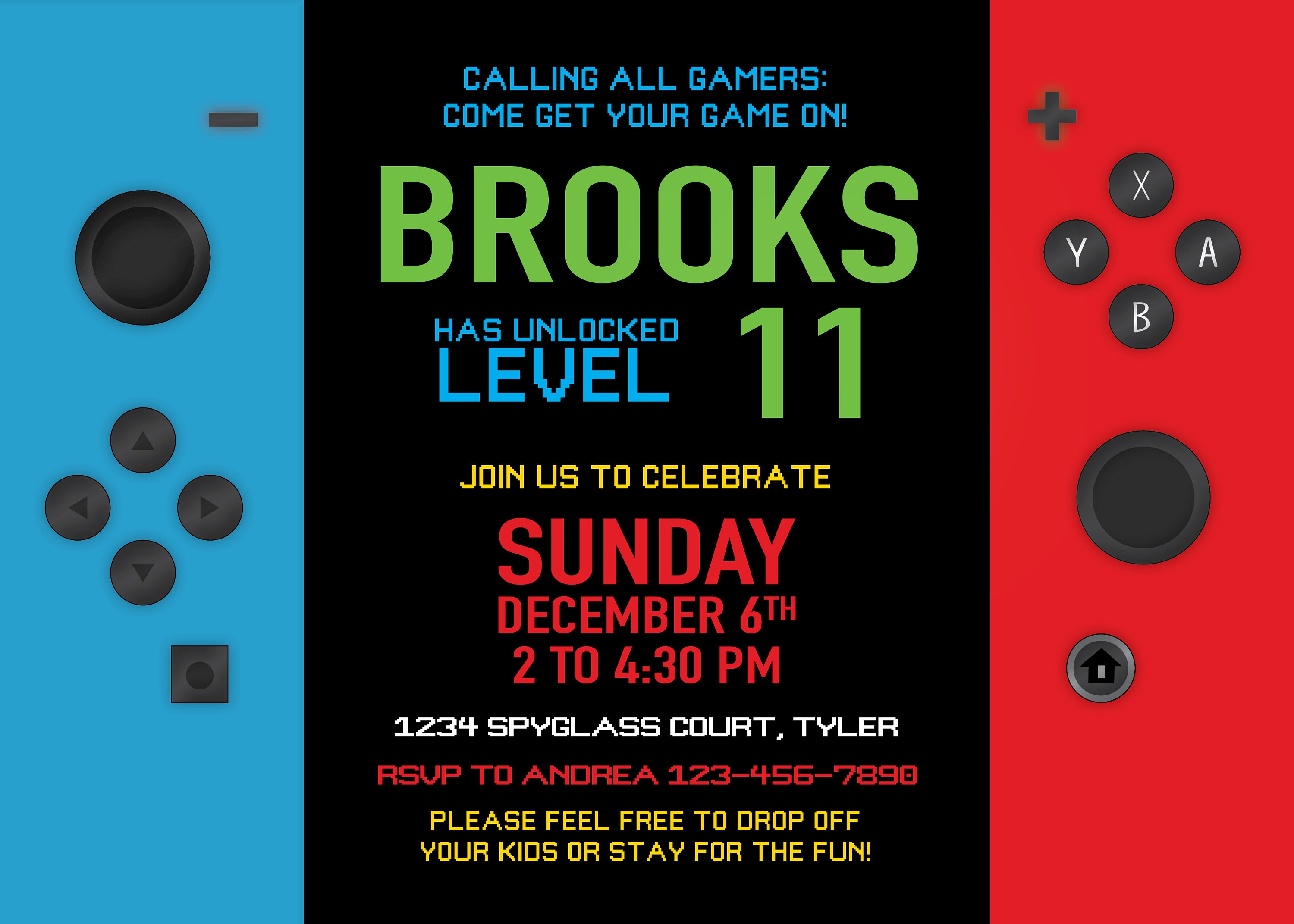 Invitación a Nintendo Switch Invitación de cumpleaños de | Etsy México