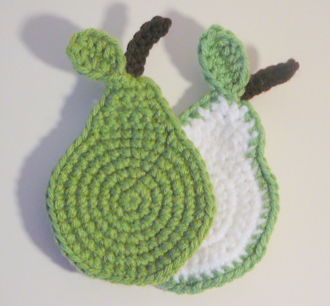 Pear Coaster PDF Crochet Pattern INSTANT DOWNLOAD - Etsy