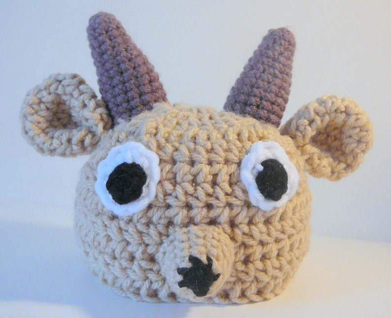 Goat Hat With or Without Earflaps PDF Crochet Pattern | Etsy