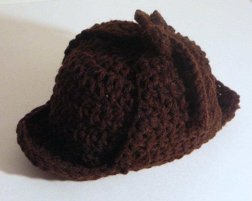 Deerstalker Sherlock Holmes Hat PDF Crochet Pattern Newborn - Etsy