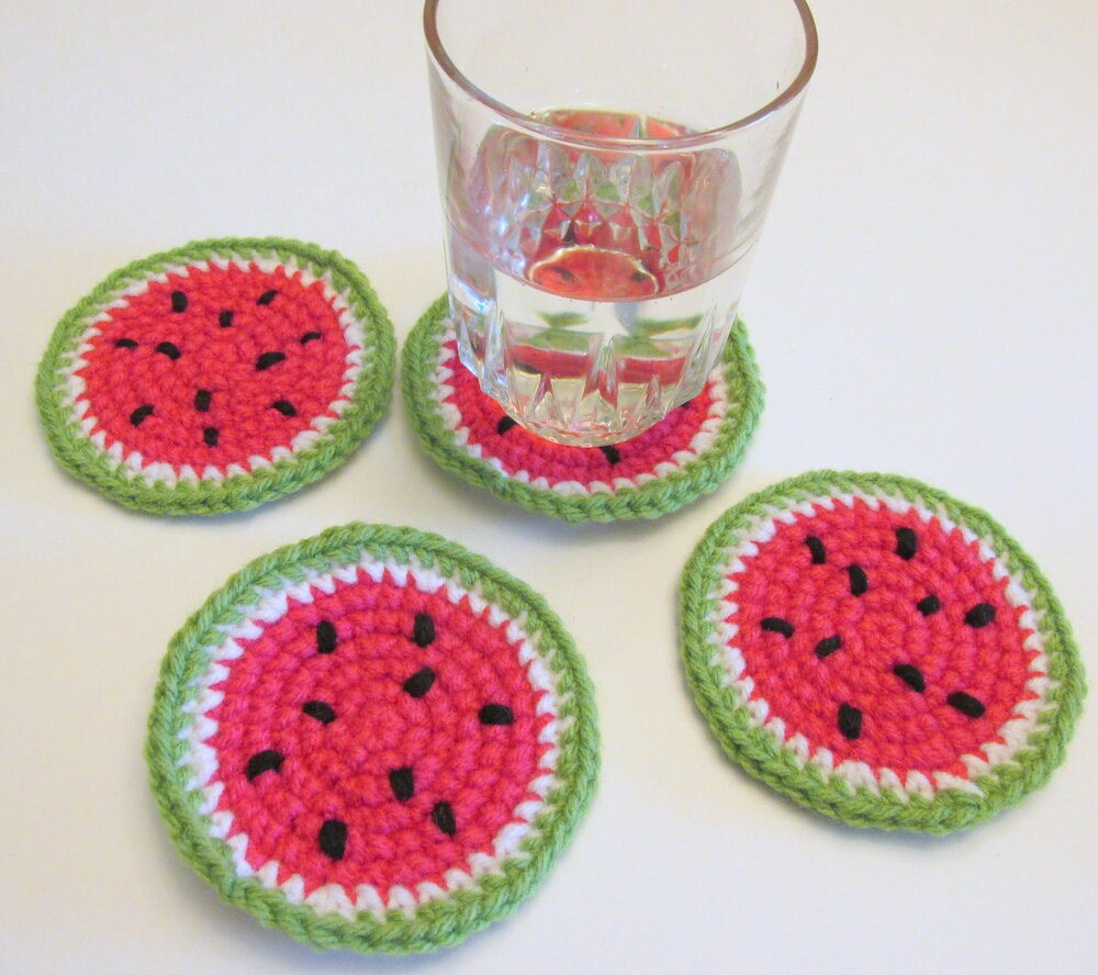 Watermelon Coasters PDF Crochet Pattern INSTANT DOWNLOAD - Etsy Canada