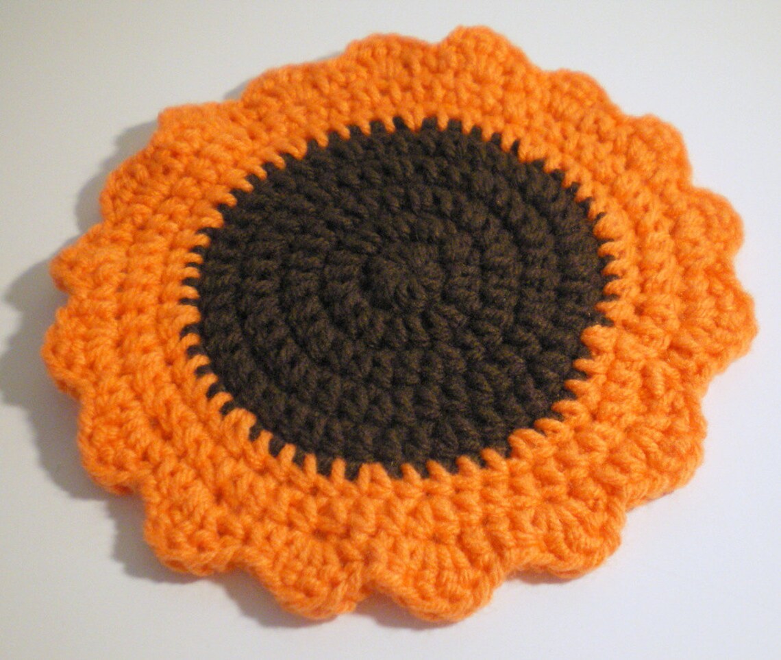 Sunflower Coaster AND Sunflower Trivet PDF Crochet Patterns - Etsy