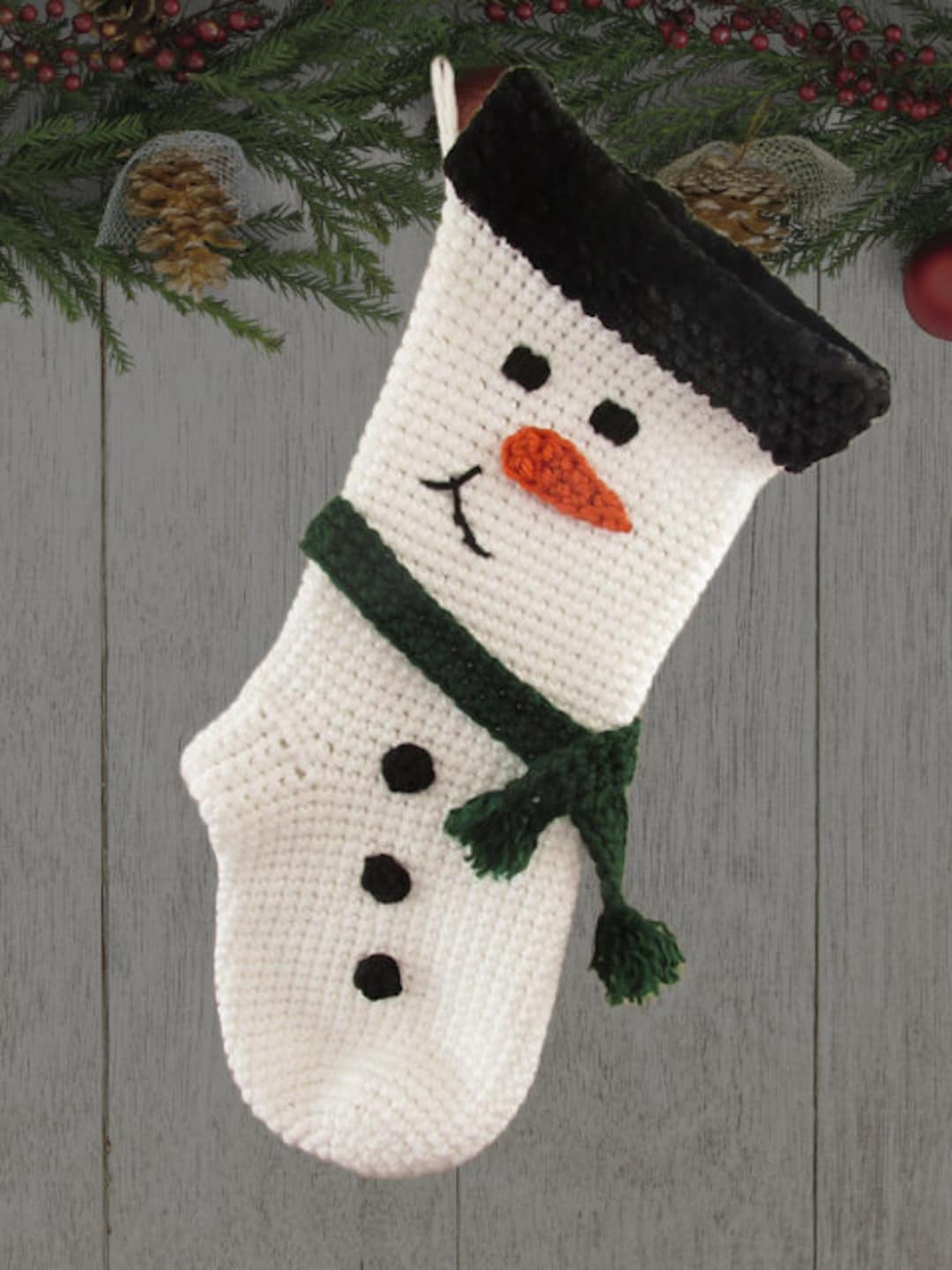 Snowman Stocking PDF Crochet Pattern INSTANT DOWNLOAD - Etsy