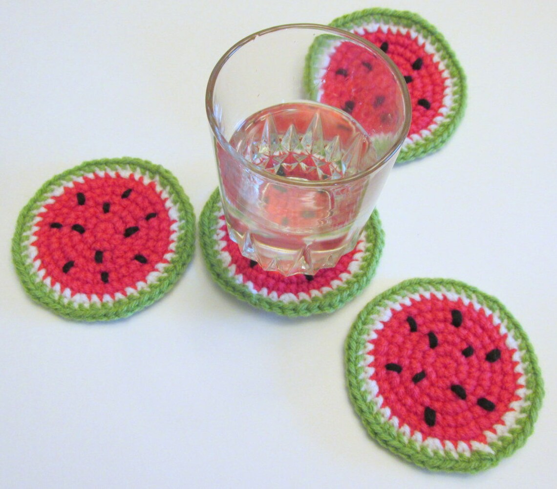 Watermelon Coasters PDF Crochet Pattern INSTANT DOWNLOAD - Etsy